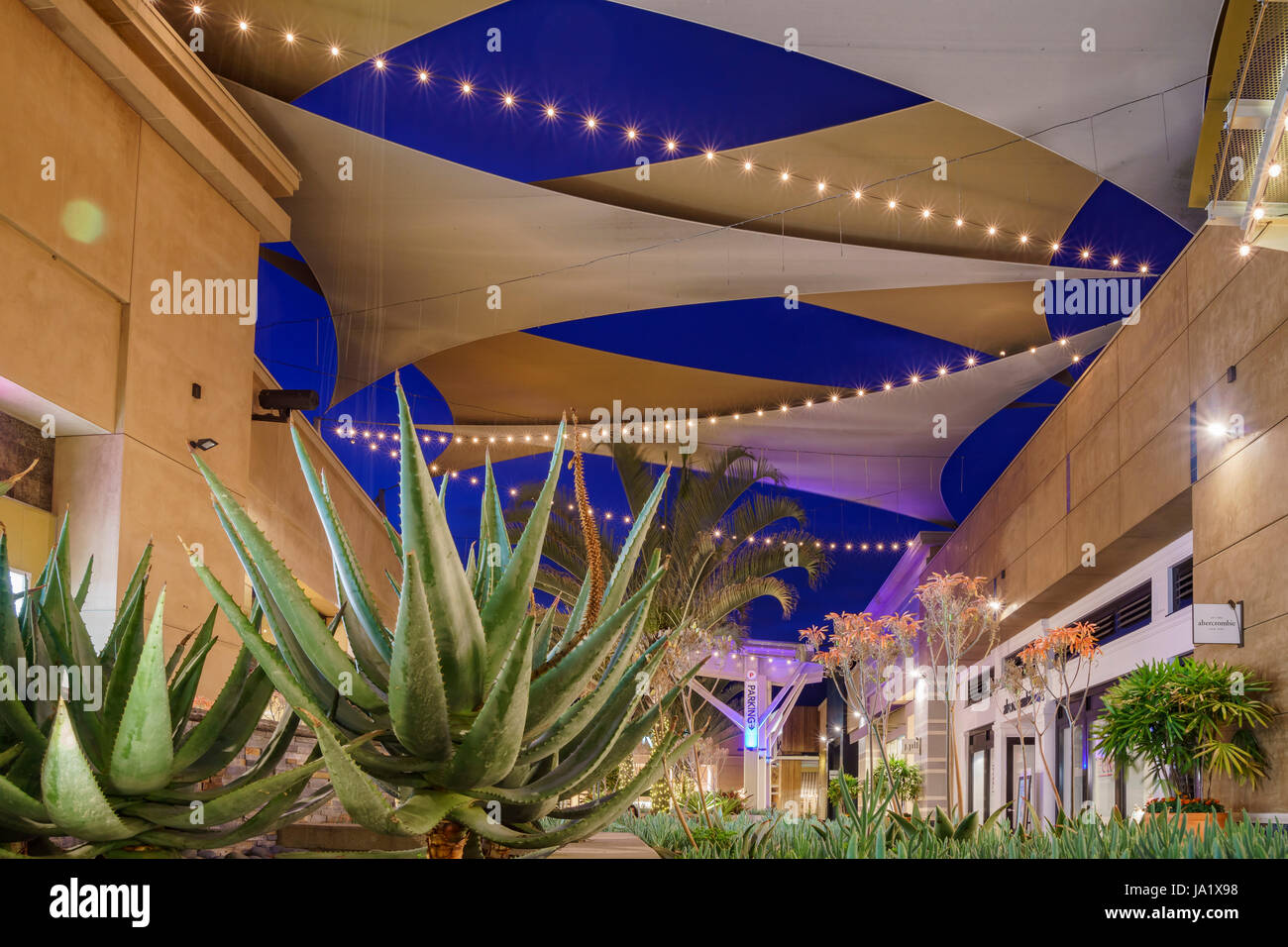 Arcadia, APR 27: Night view of Santa Anita Mall on APR 27, 2017 at ...