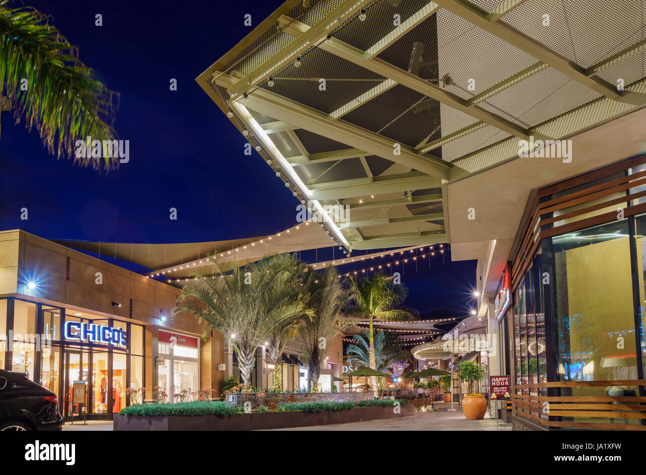 Arcadia, APR 27: Night view of Santa Anita Mall on APR 27, 2017 at ...