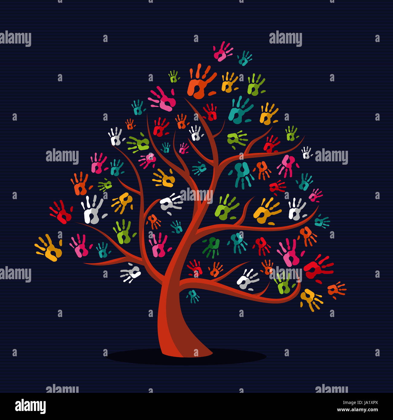 Isolated diversity tree hands hi-res stock photography and images - Alamy