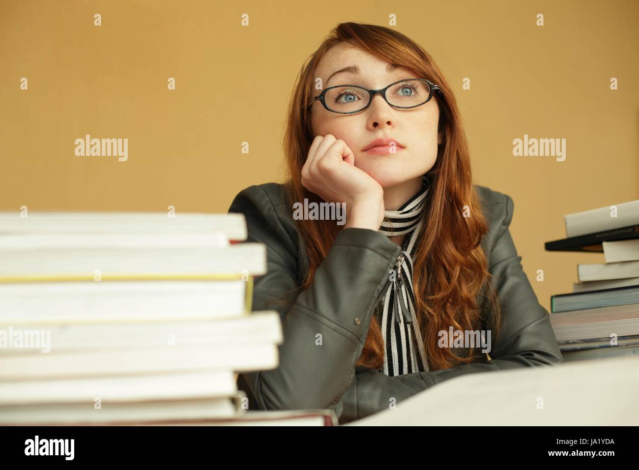 woman, study, dreams, adventure, books, library, scarf, jacket, student ...