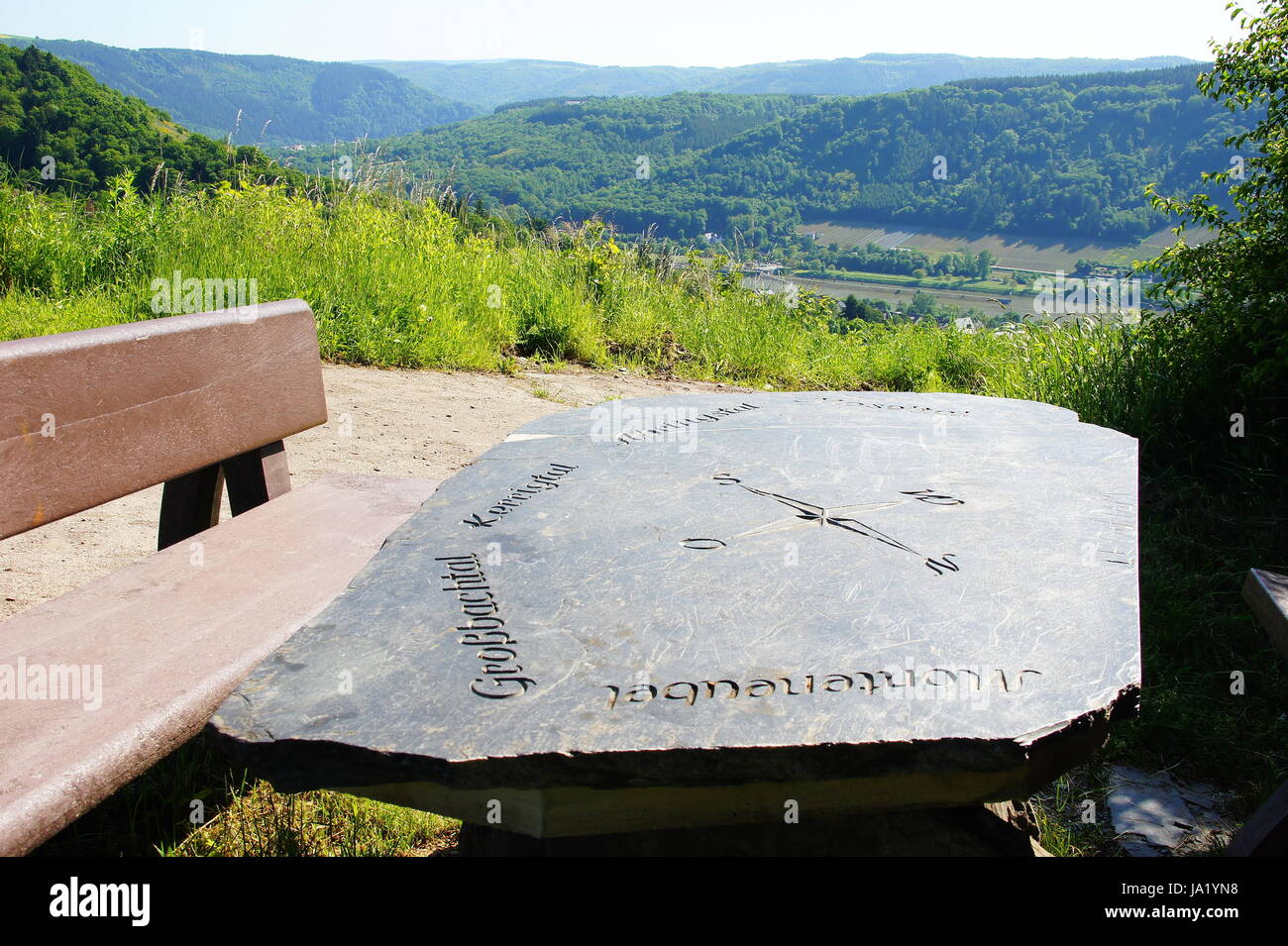 mosel, slate, resting place, table, benches, mosel, look-out, sight ...