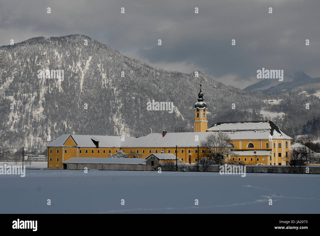 winter, bavaria, monastery, winter landscape, convent, snow, tree ...