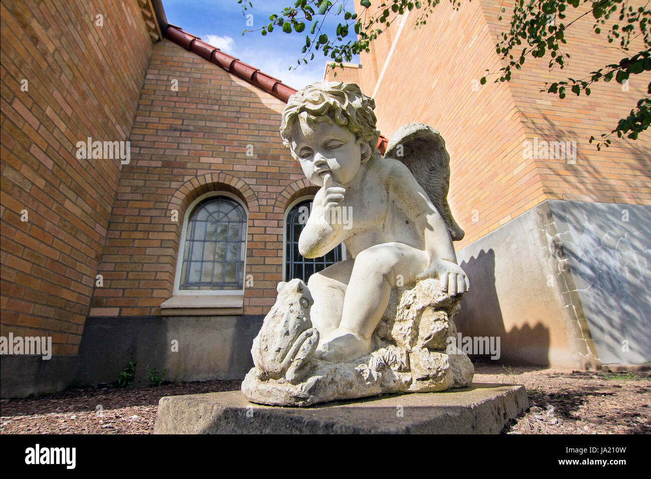 statue, angel, angels, frog, flush, cast, renaissance, cherub, design ...