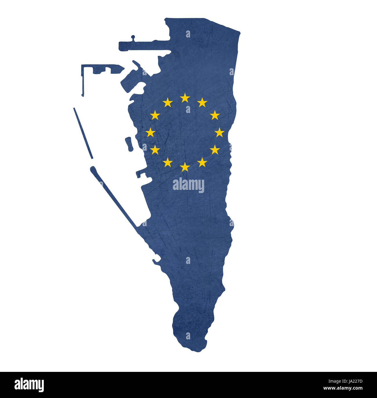 blue, isolated, flag, place, European Union, country, gibraltar, sign ...