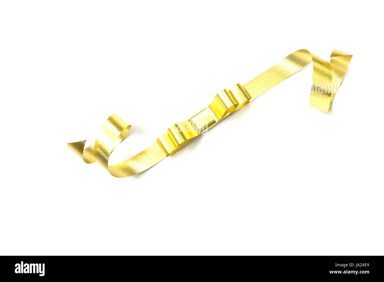 the spiral golden ribbon isolated on white background Stock Photo - Alamy