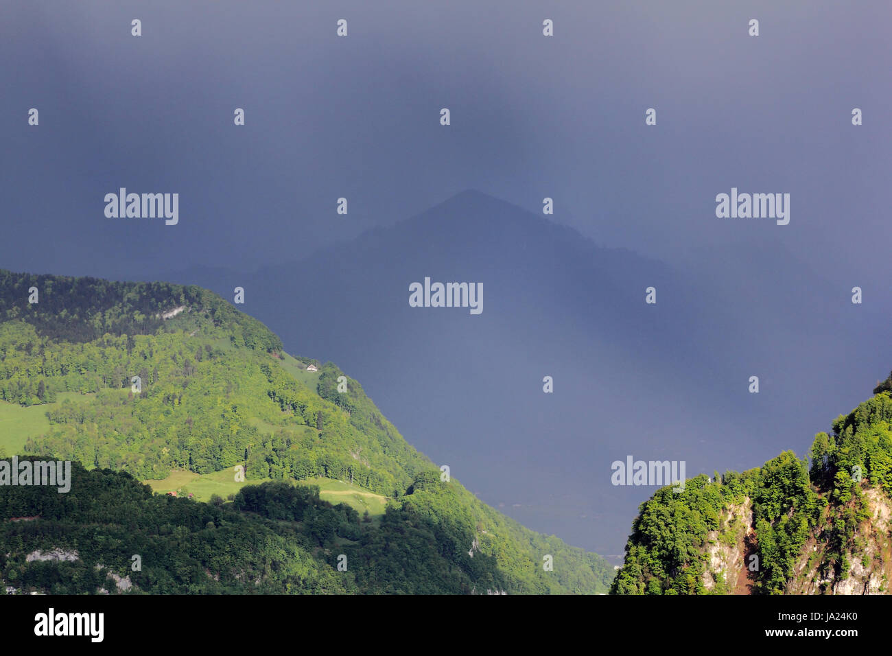 alps, switzerland, thunder-storm, sunspot, mountain, shine, shines ...