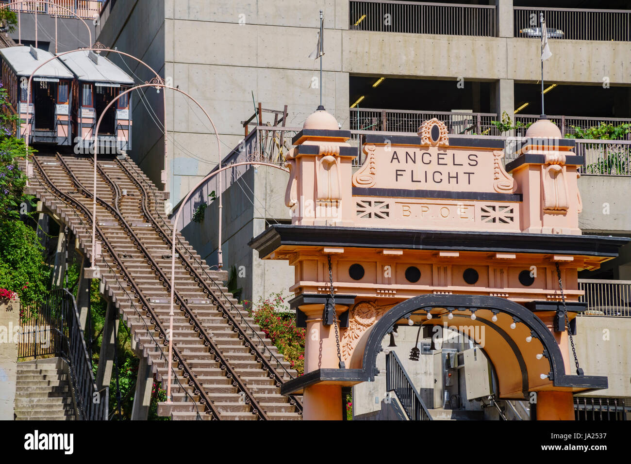 Los Angeles, APR 22: The Angels Flight Railway on APR 22, 2017 at Los ...