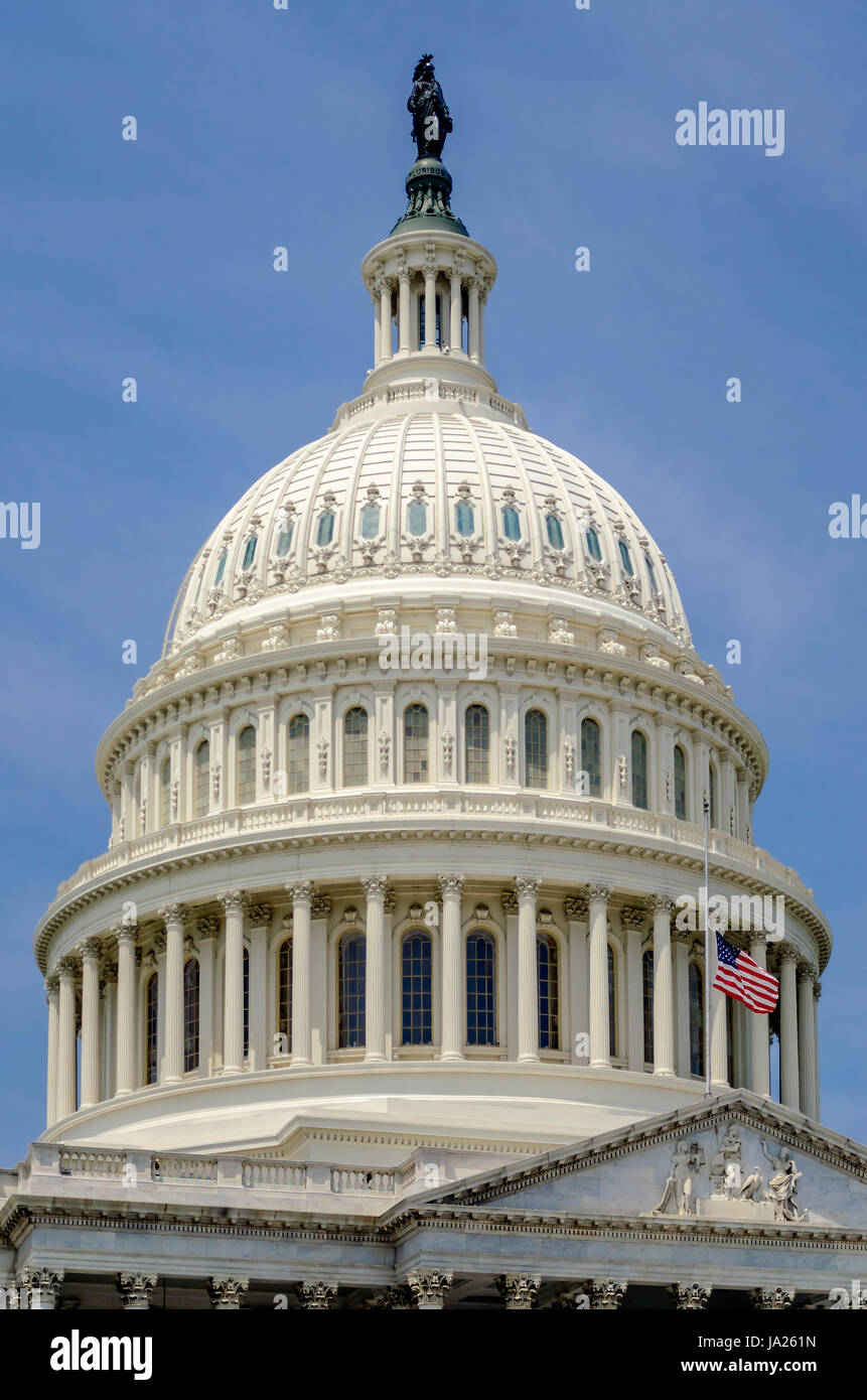dome, usa, government, capitol, building, blue, detail, monument ...
