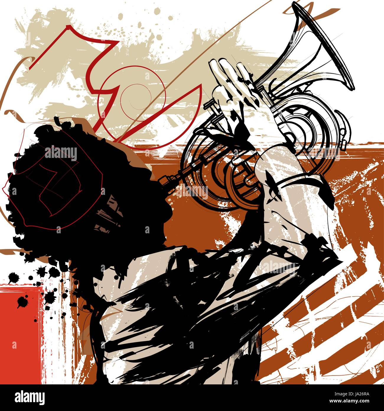 Trumpet player - vector illustration Stock Vector Image & Art - Alamy