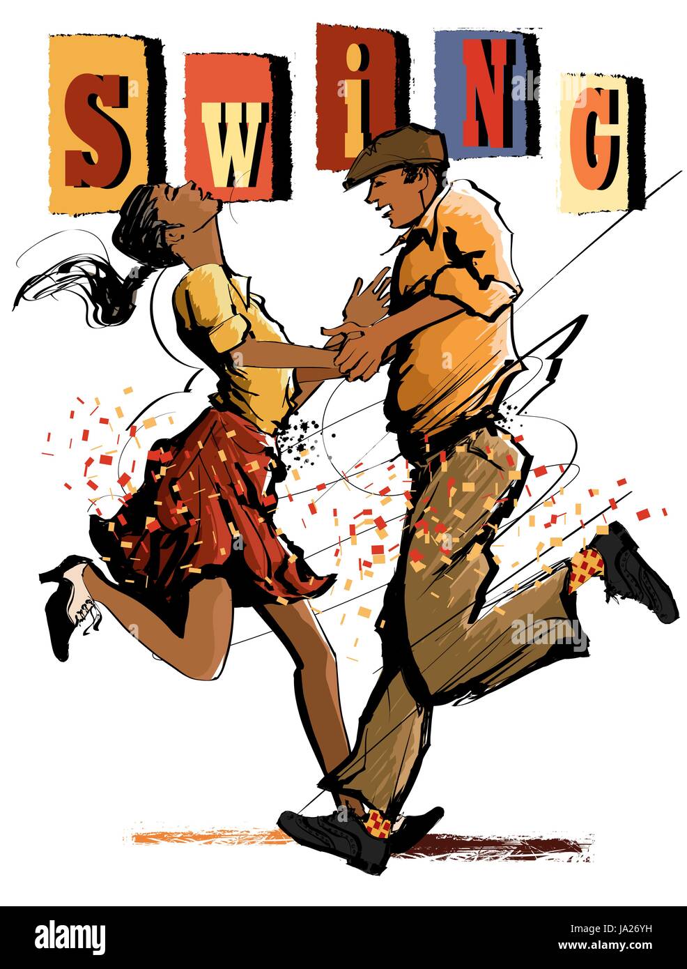 Swing dance illustration hi-res stock photography and images - Alamy