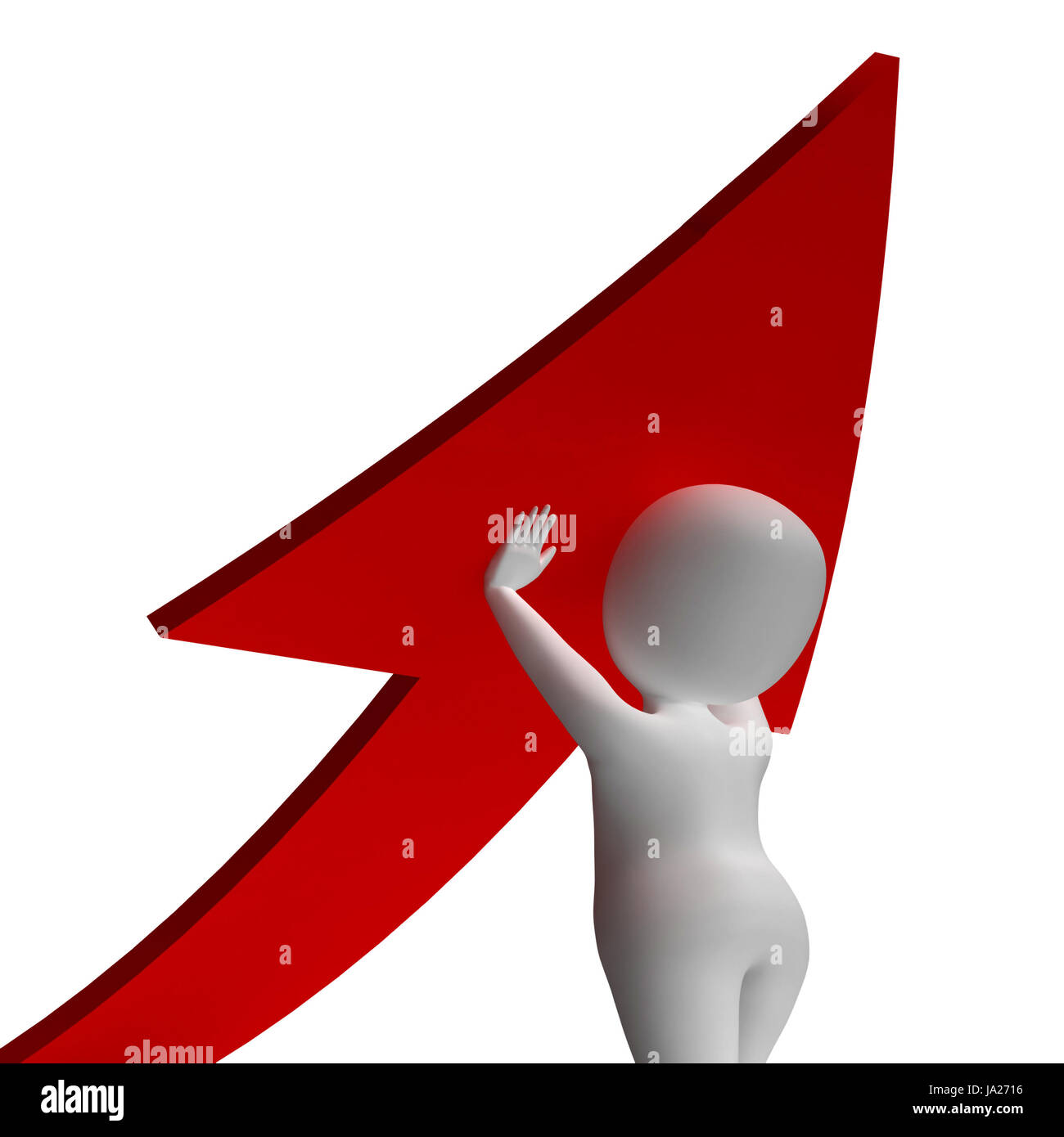 Man Holding Up Arrow Showing Improvement Or Growth Stock Photo - Alamy
