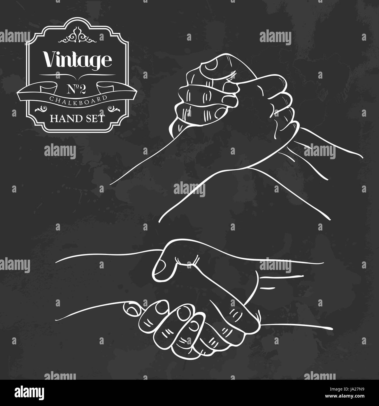 Vintage Shaking Hands Vector