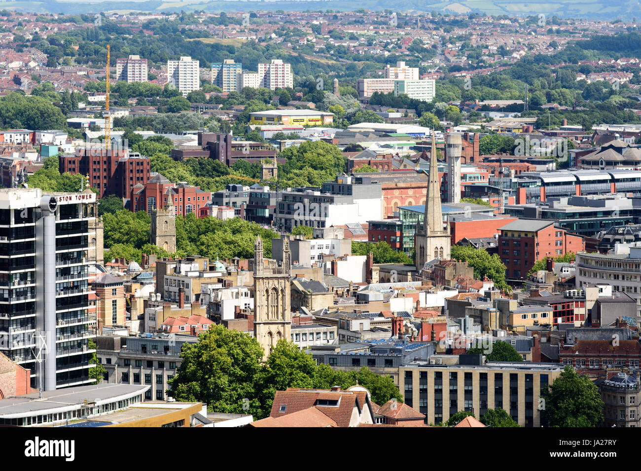 Bristol, England - July 17, 2016: The cityscape of central and inner ...