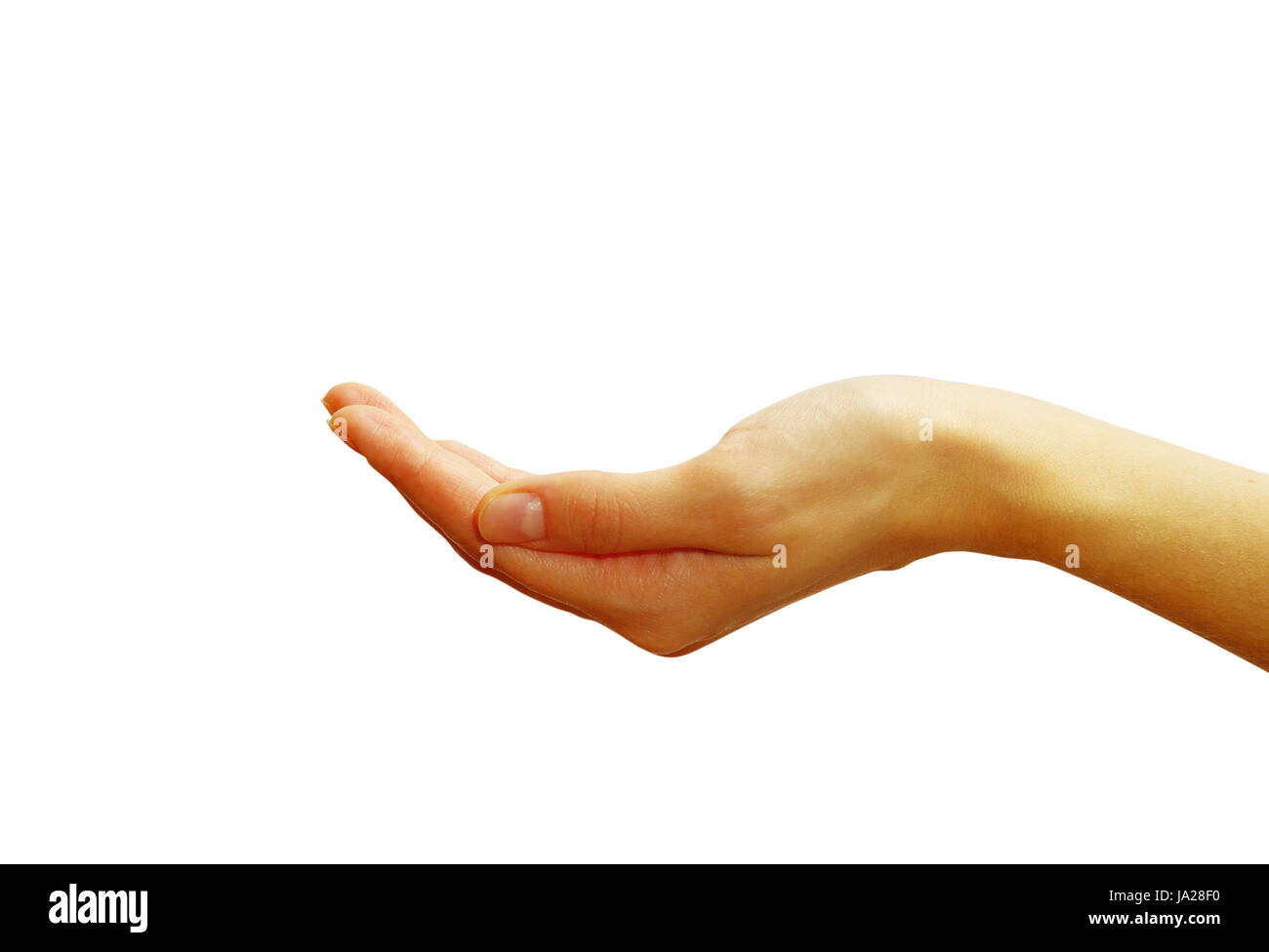 A hand begging alms on a white background Stock Photo - Alamy