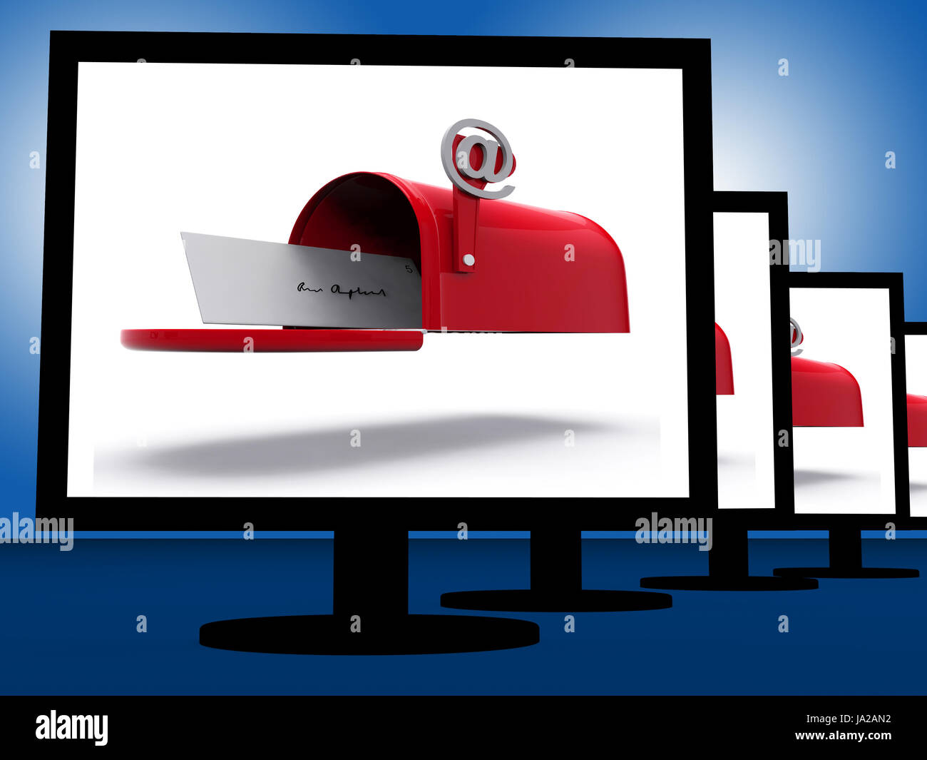 monitors, communication, mailbox, screen, email, letter, box, boxes ...