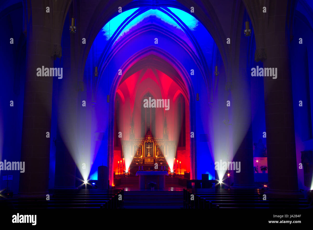 blue, altar, bavaria, prayer, devotion, service, building, chateau ...