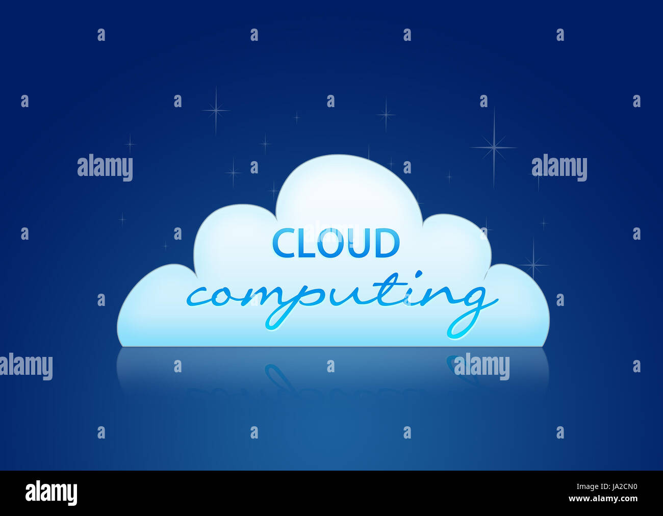 High resolution graphic of a cloud computing graphic on blue background ...