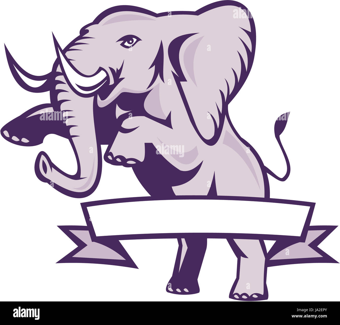 graphics, animal, wild, elephant, illustration, wildlife, retro, scroll ...