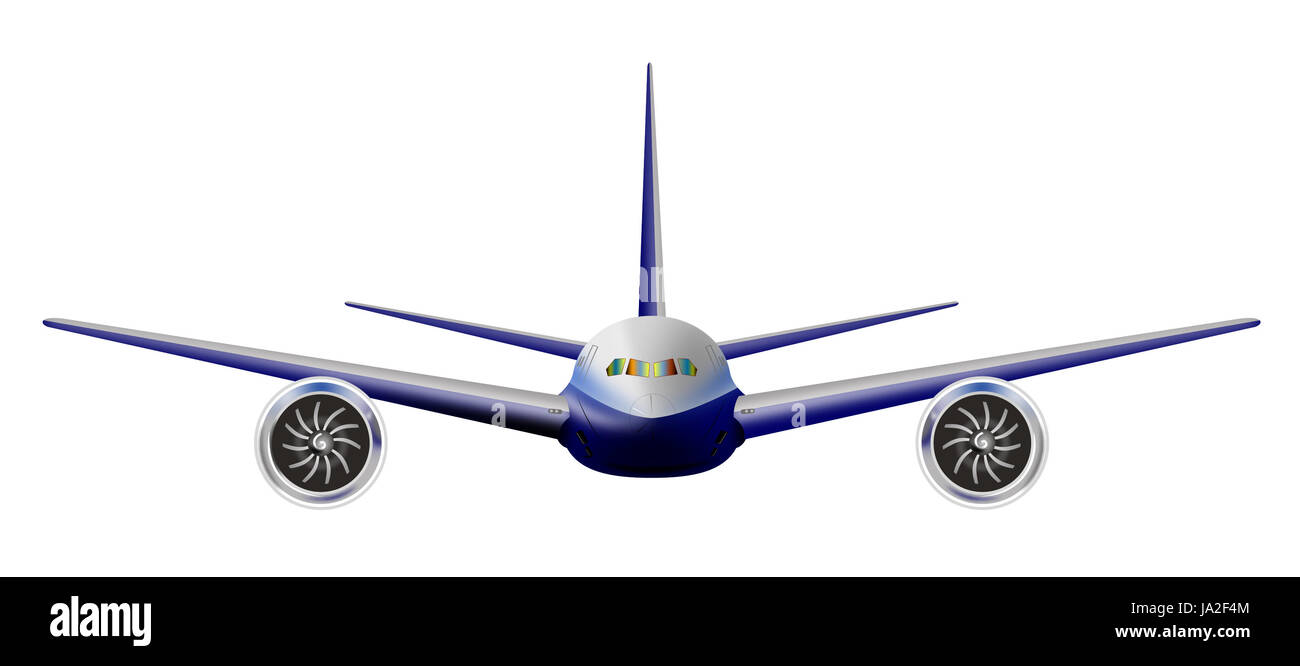 illustration of a commercial jet plane airliner on isolated background ...