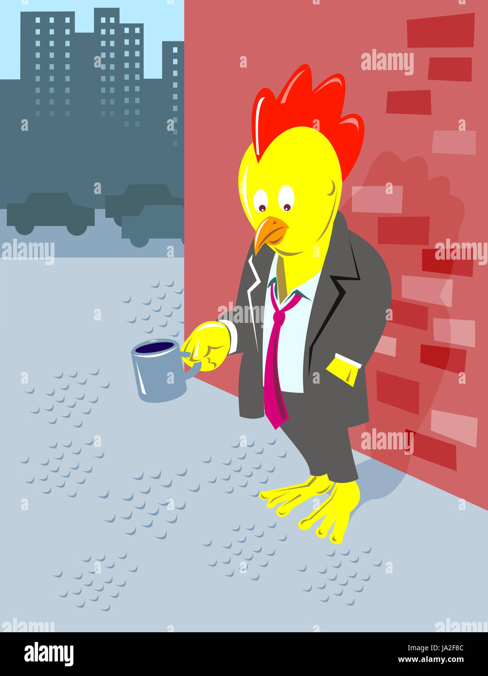 Illustration rooster chicken office hi-res stock photography and images ...