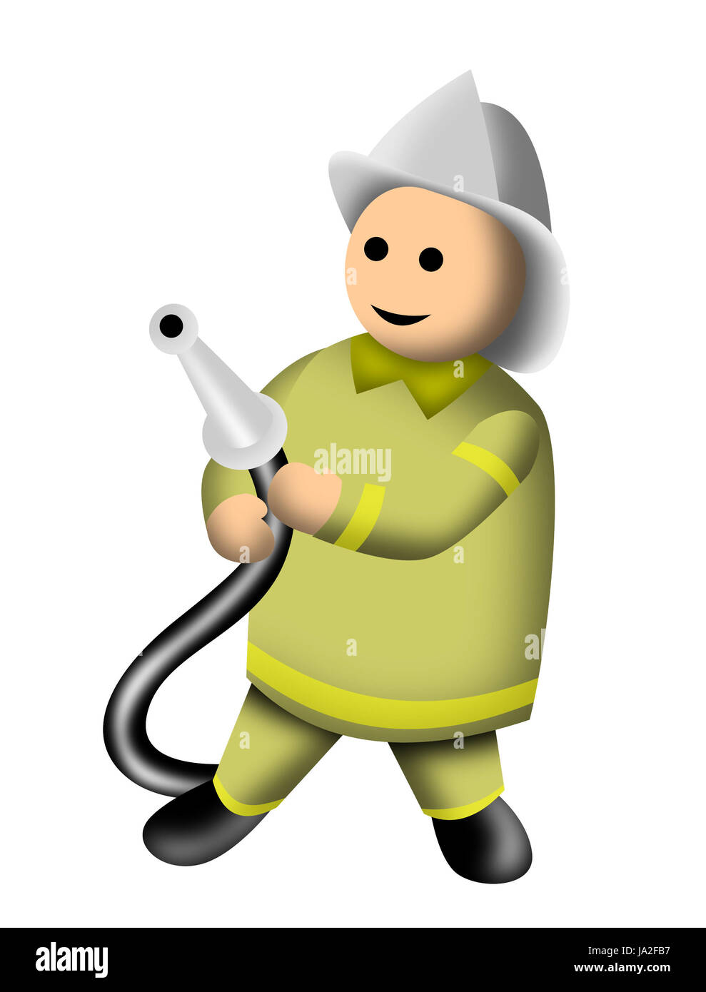 illustration of a fireman fire fighter done in 3d cartoon style ...