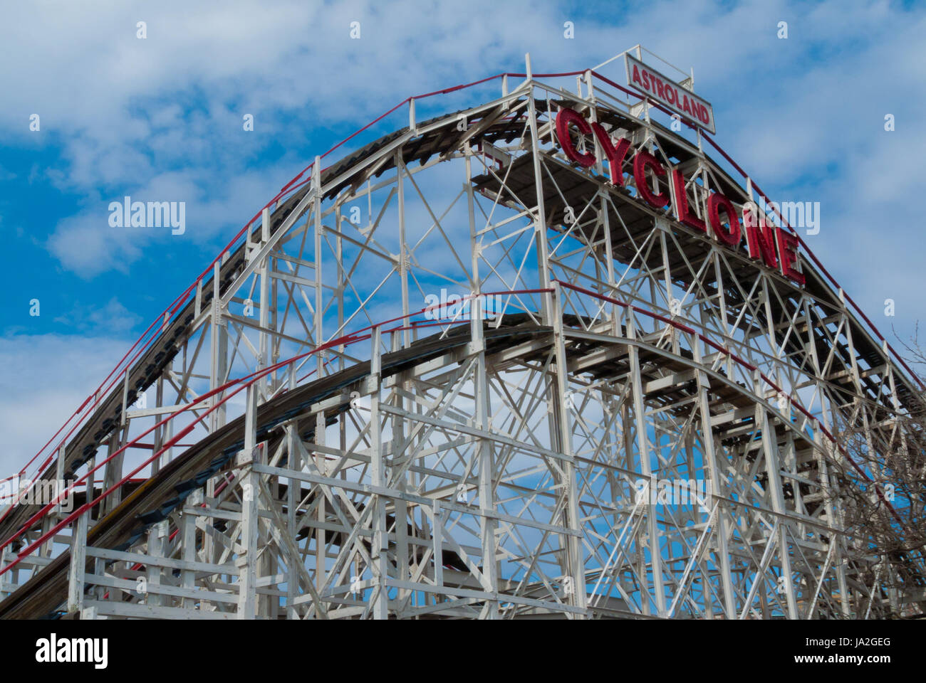view of the famous Cyclone at Coney Island, NYC Stock Photo - Alamy