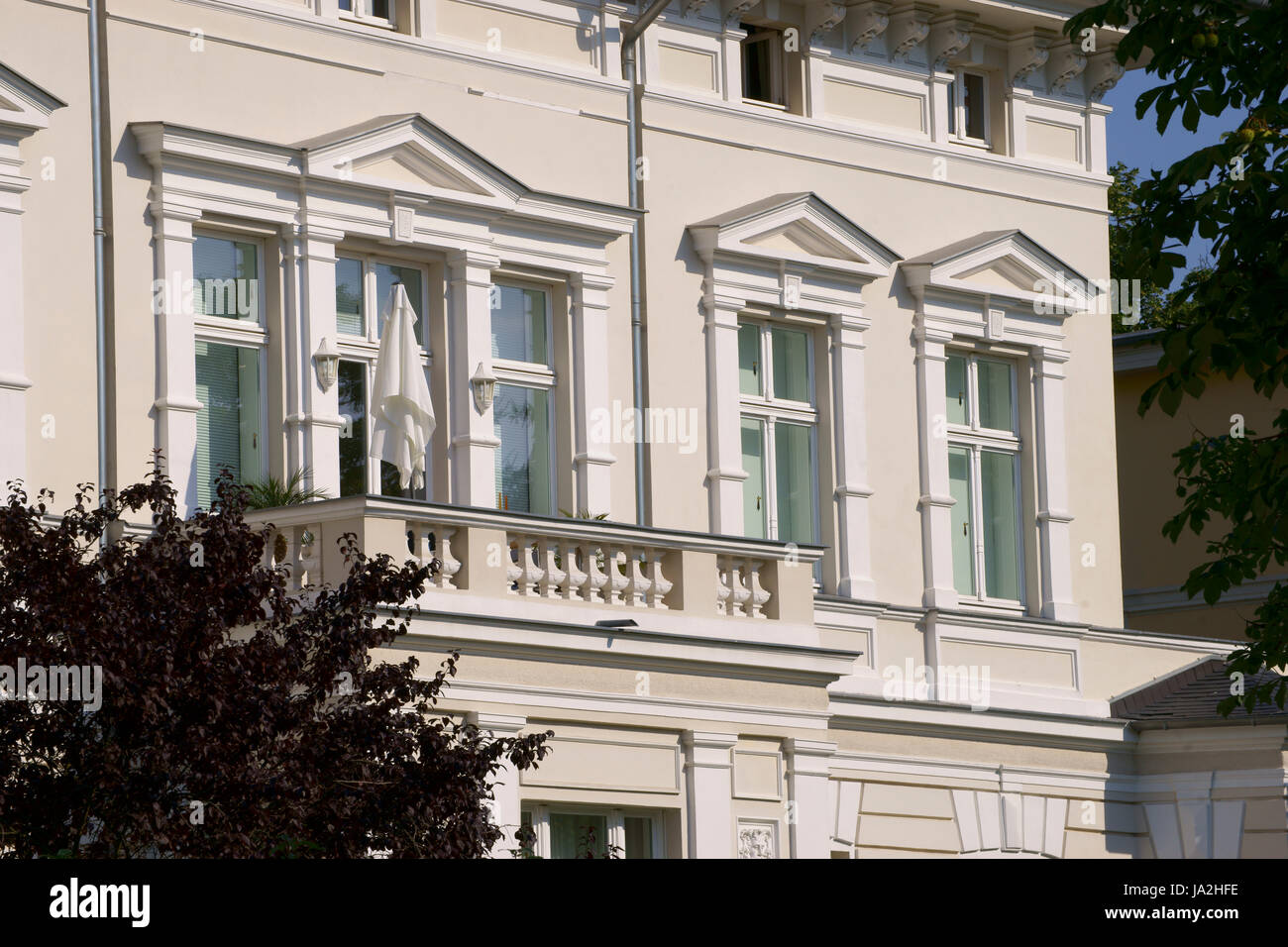 detail, villa, facade, oriel, style of construction, architecture Stock ...