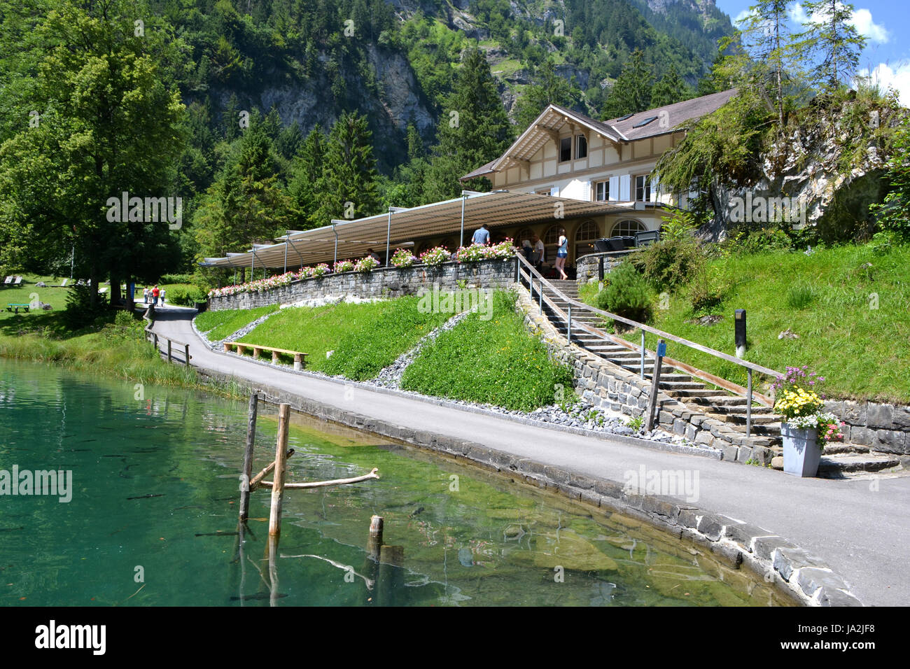 restaurant, alps, switzerland, hotel, circular path, path, restaurant ...