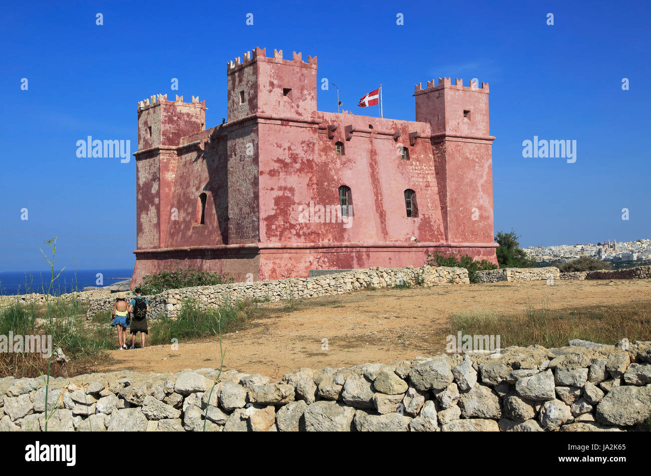 St Agatha's Red Tower fortress, Melliaha, Marfa Peninsula, Republic of ...