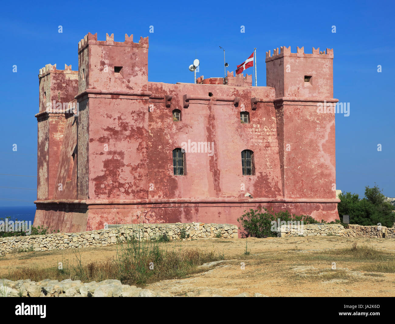 St Agatha's Red Tower fortress, Melliaha, Marfa Peninsula, Republic of ...