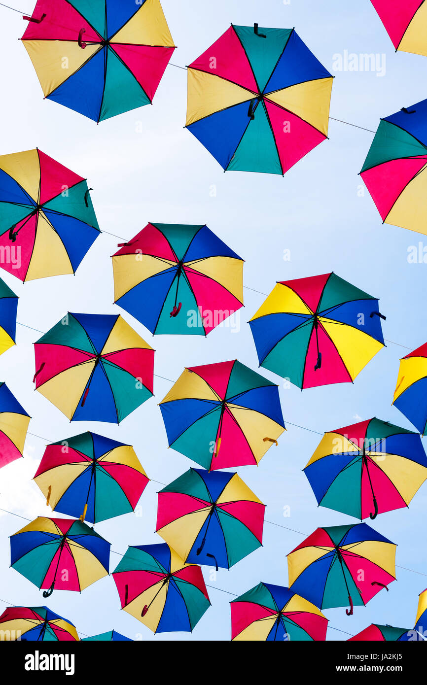 Colorful umbrellas background. Coloruful umbrellas urban street ...