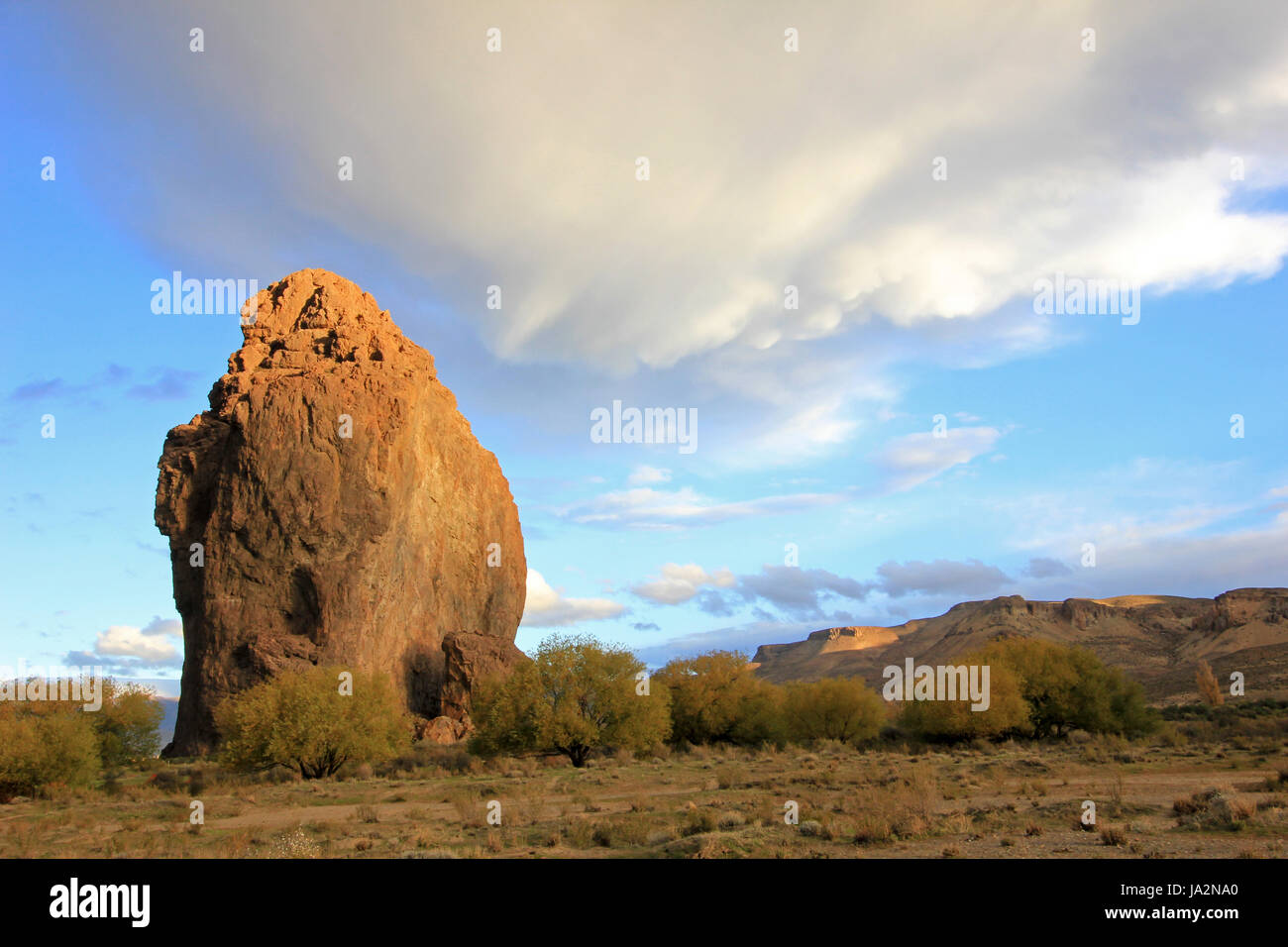 Piedra Parada monolith in the Chubut valley, along route 12, Chubut ...