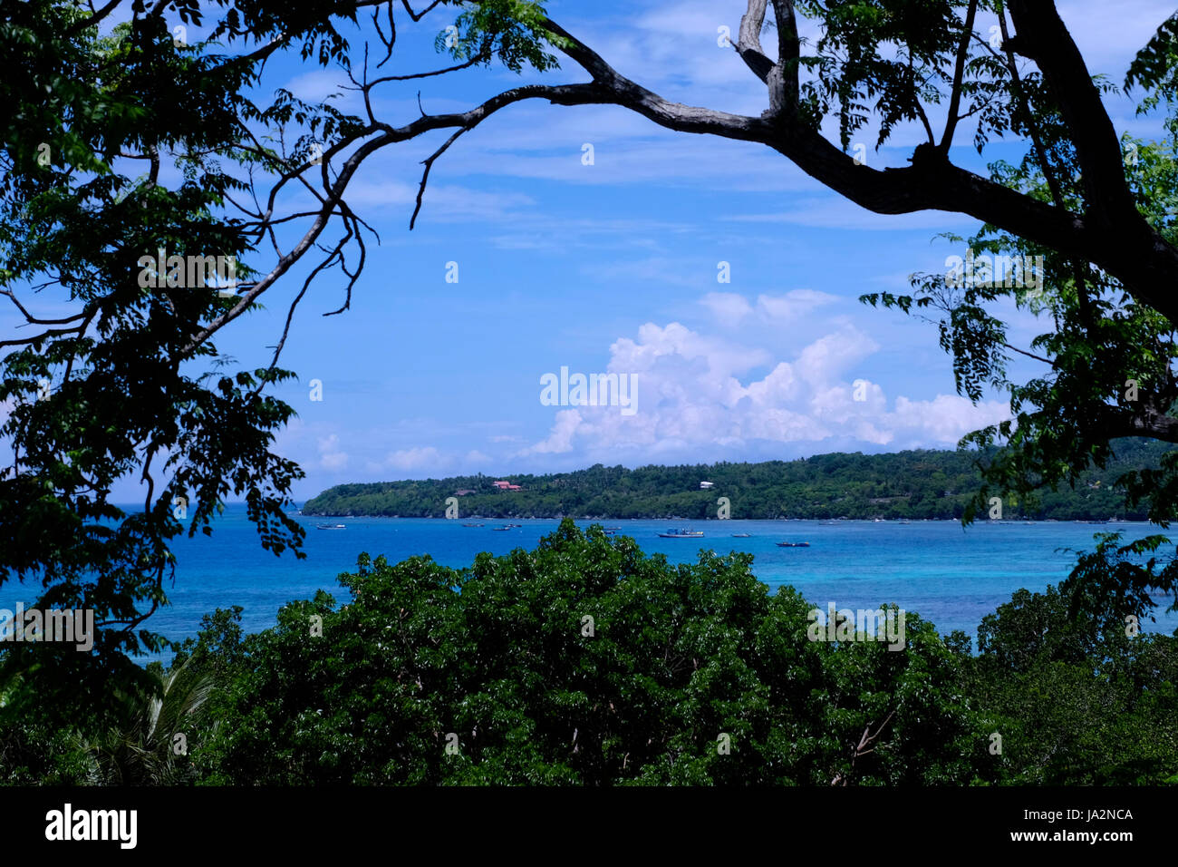 View of the seashore in Tagbilaran capital of the island of Bohol ...