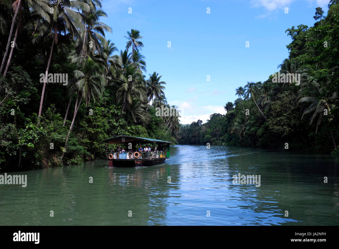 A river cruise on a floating restaurant at the Loboc River in the ...