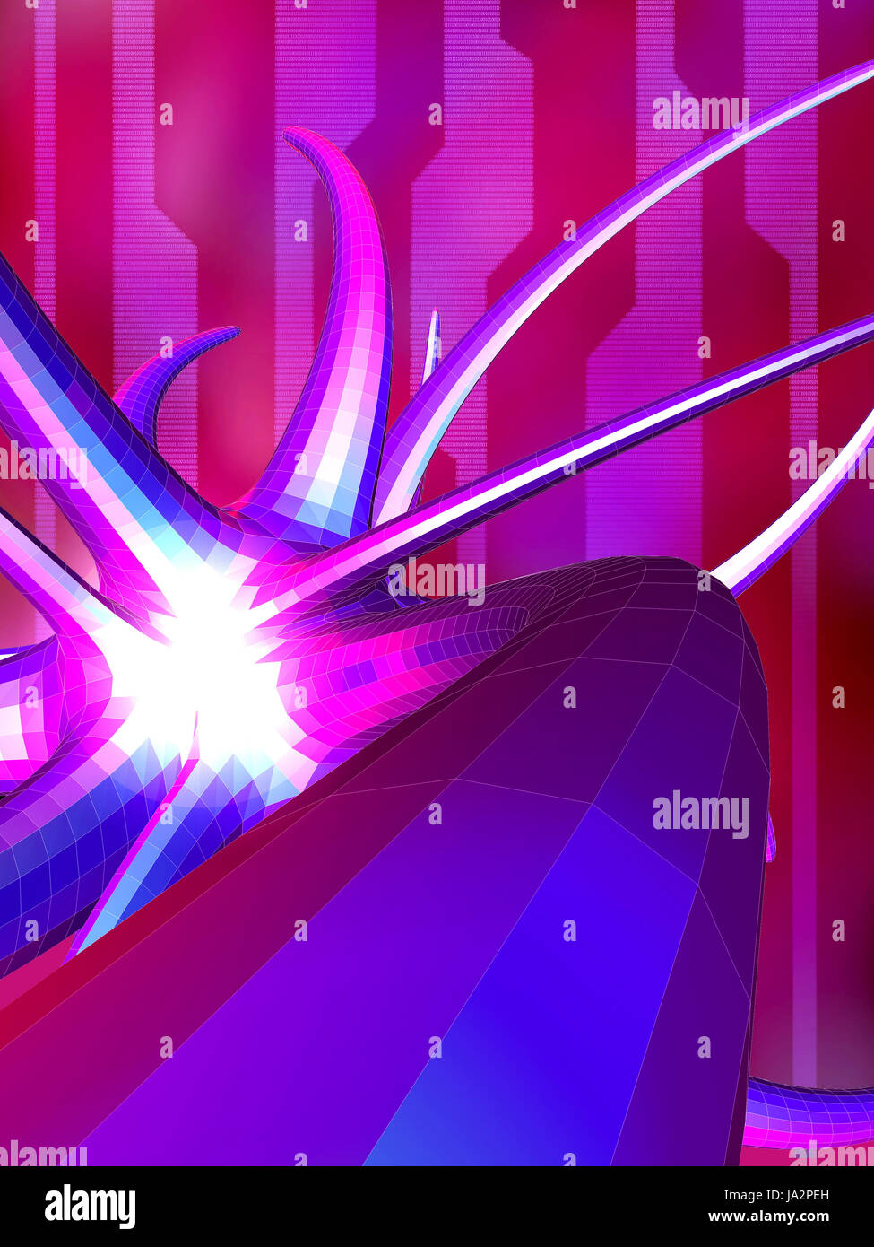 lines, ray, illustration, purple, shape, digital, wire, element ...