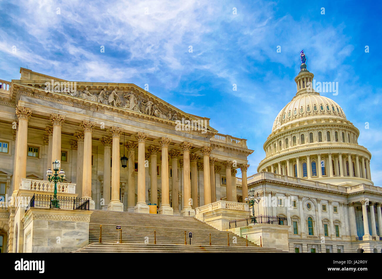 dome, usa, government, capitol, building, blue, detail, monument ...