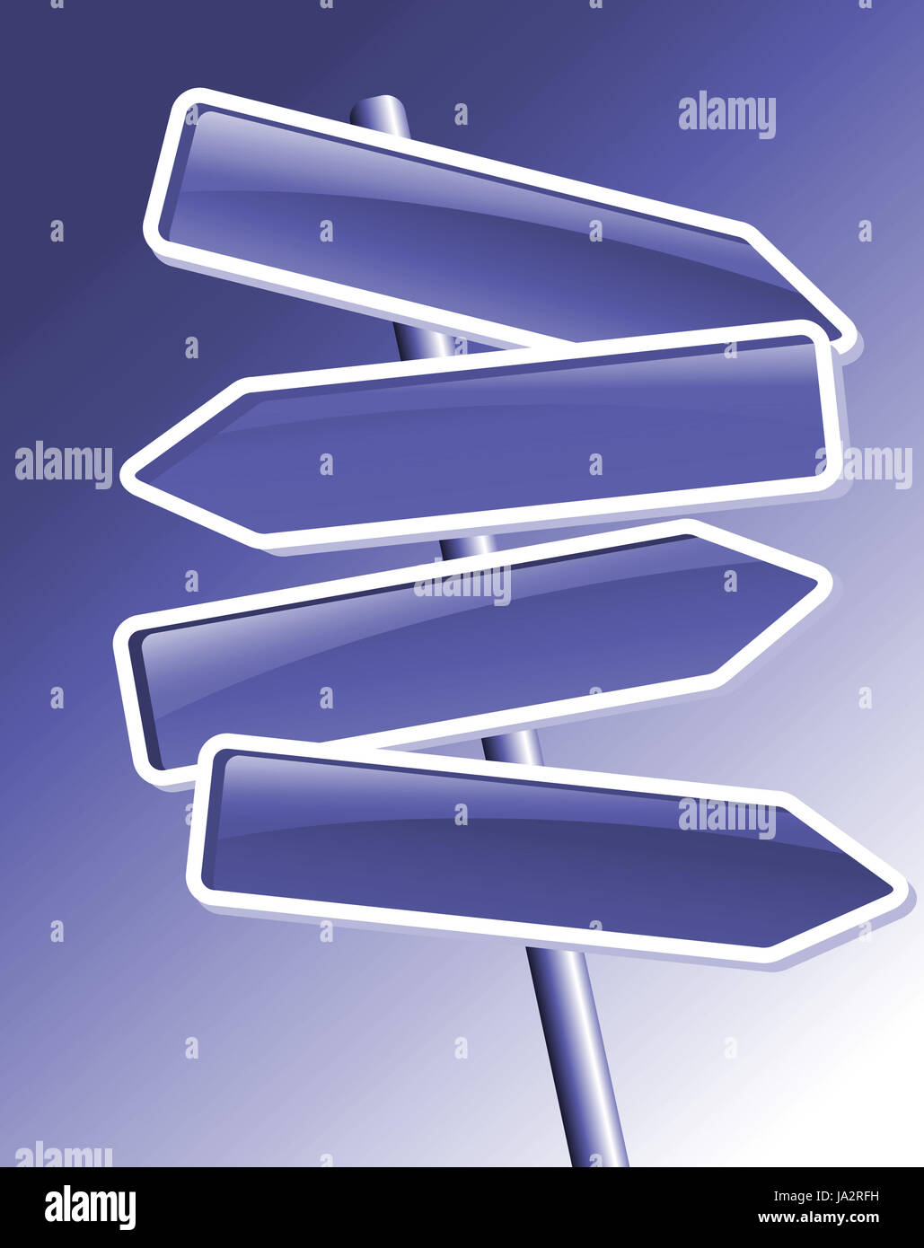 four colored direction arrows on blue Stock Photo - Alamy