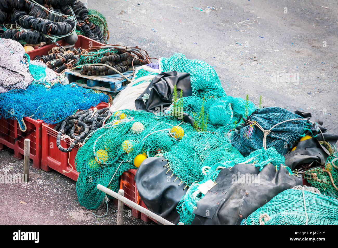 industrial, harbor, net, fishing, stored, port, mesh, fishnet, close ...