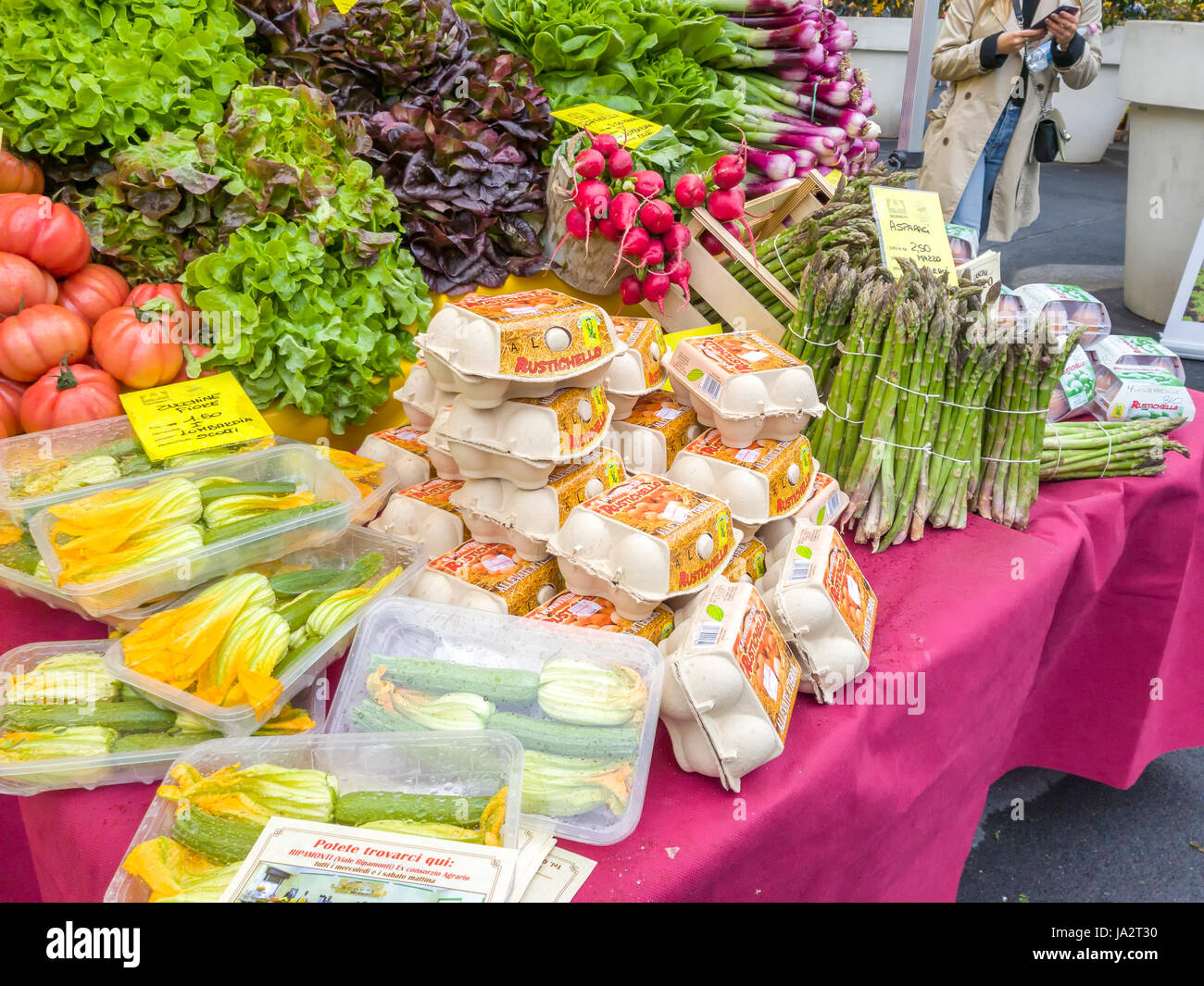 VENICE, ITALY - MAY 07, 2017: Farm street market direct from farmer ...