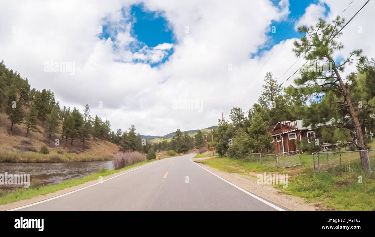 Rural small road in the mountains of Colorado Stock Photo - Alamy
