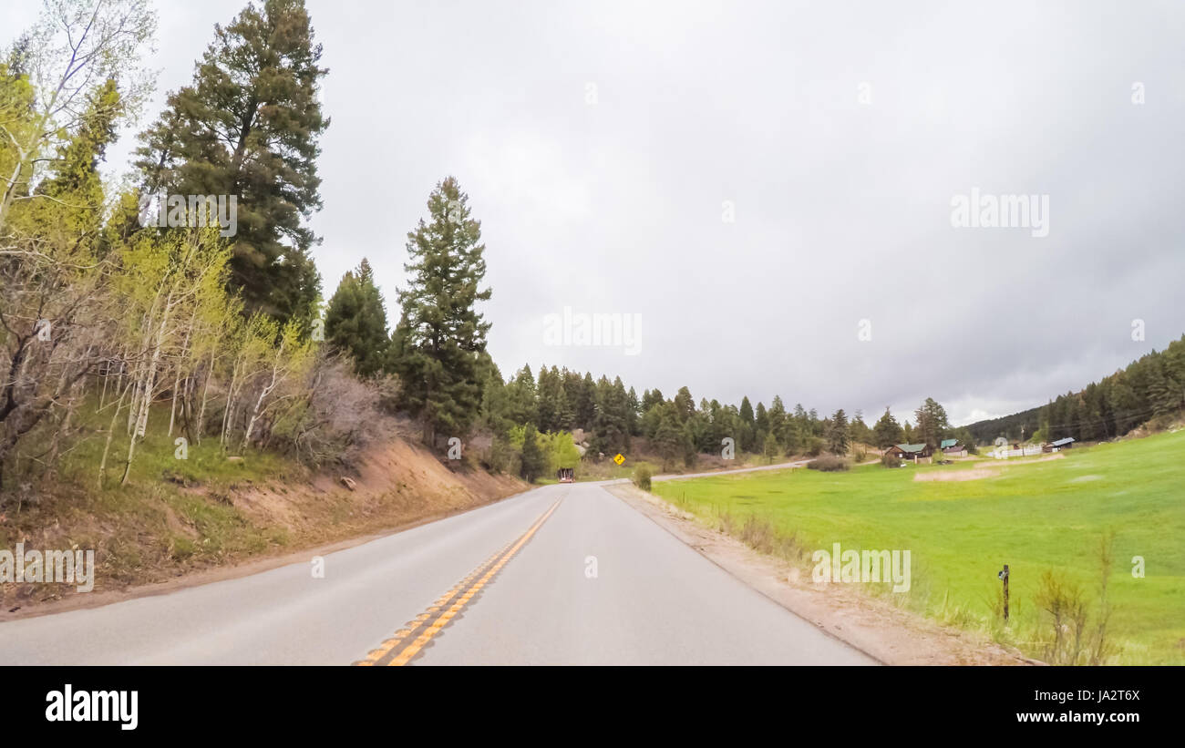 Driving on small paved road in rural mountain area Stock Photo - Alamy