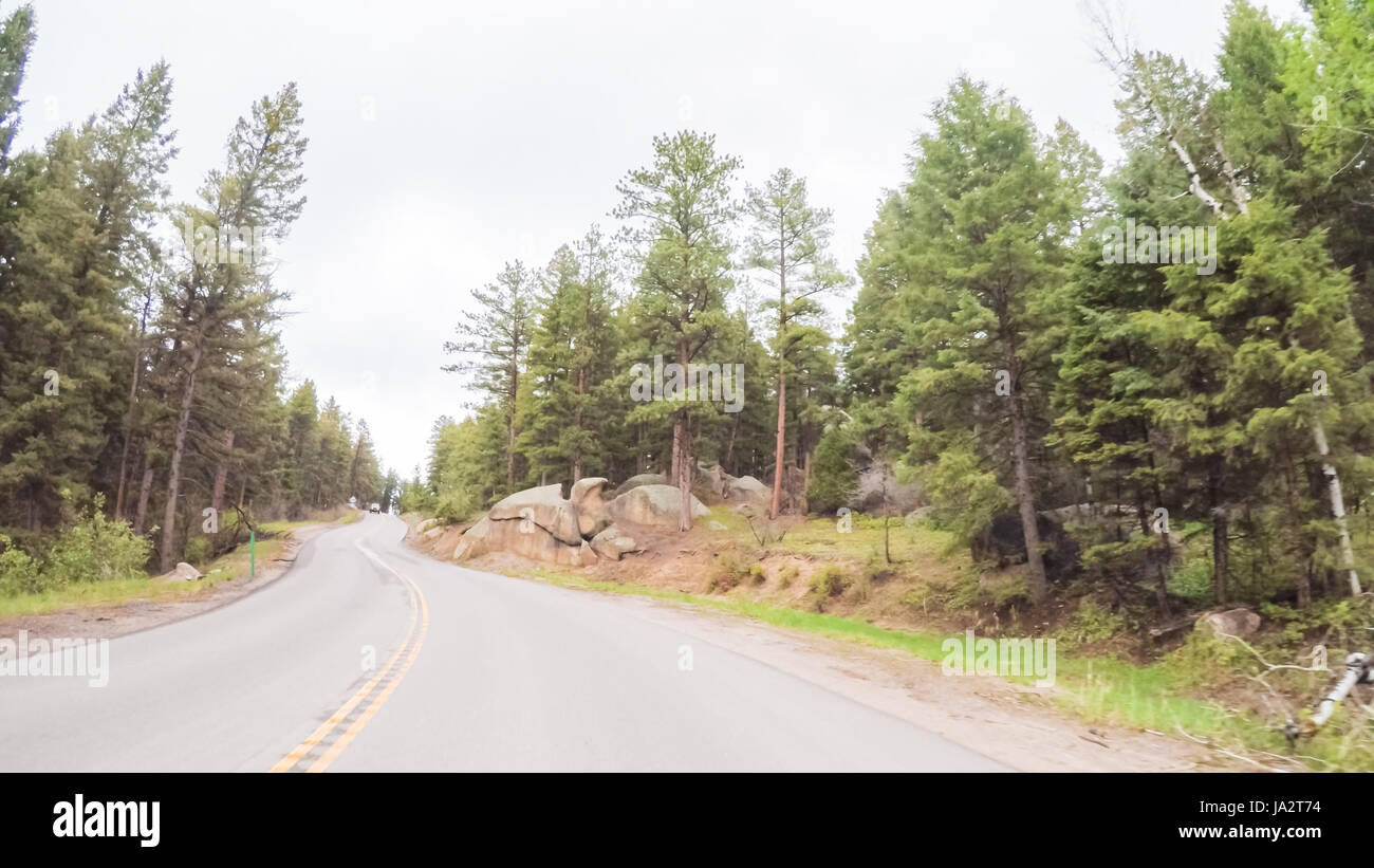 Driving on small paved road in rural mountain area Stock Photo - Alamy