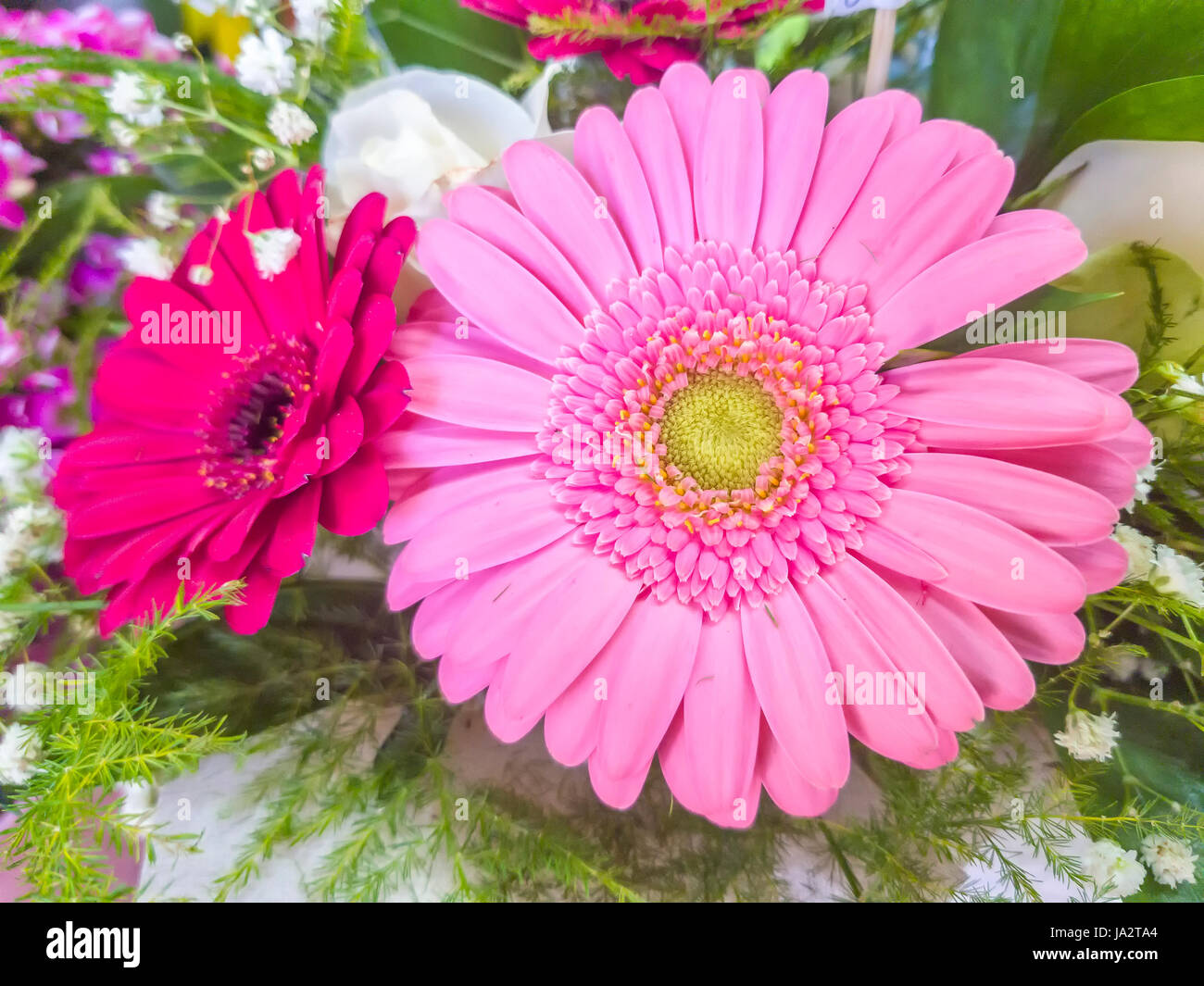 Composition with bouquet of flowers Stock Photo - Alamy