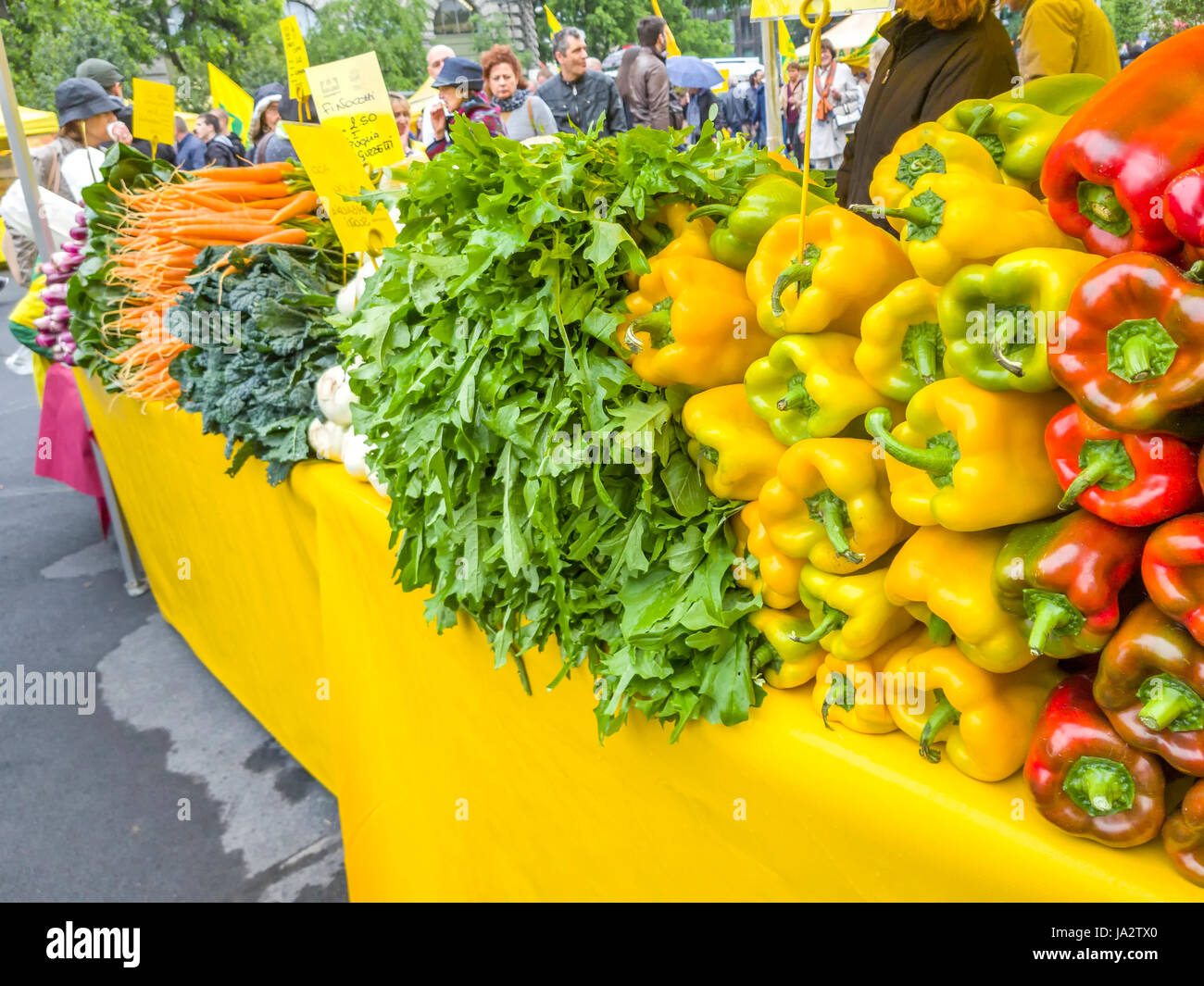 VENICE, ITALY - MAY 07, 2017: Farm street market direct from farmer ...