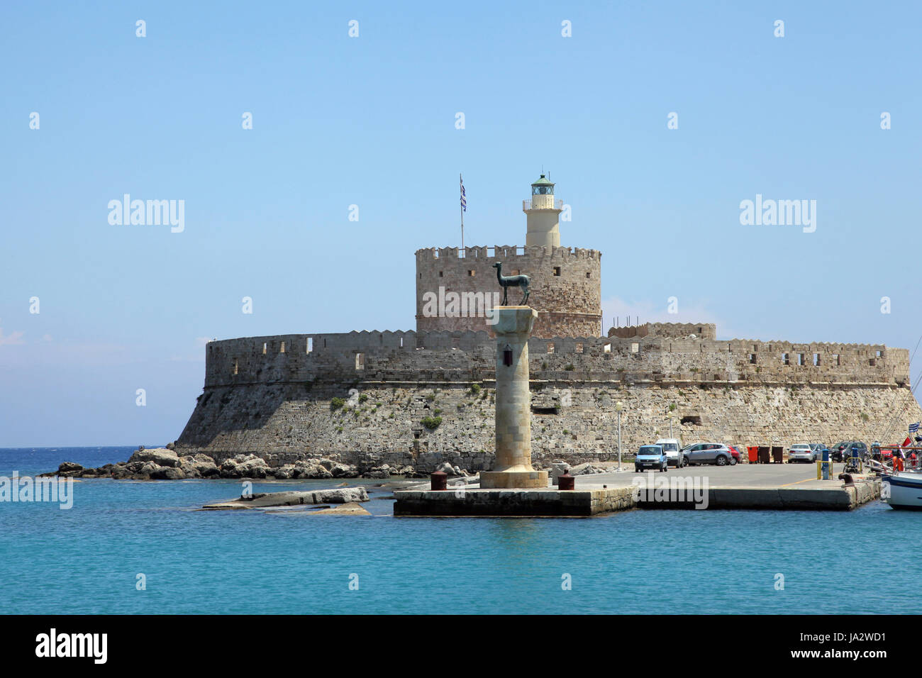 sightseeing, fortress, port entrance, lighthouse, middle ages, greece ...
