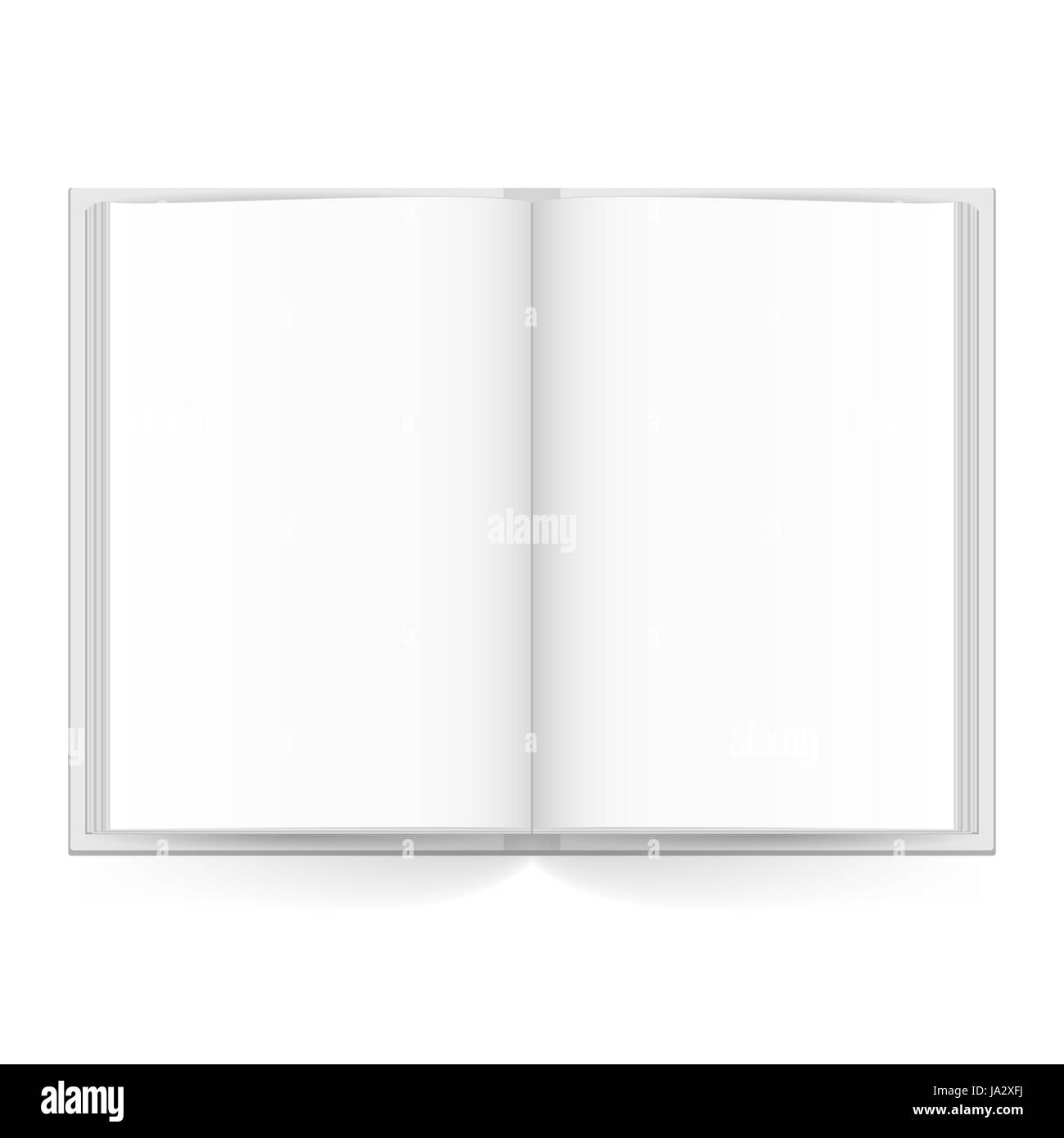 Open book with white pages. Illustration on white Stock Photo - Alamy