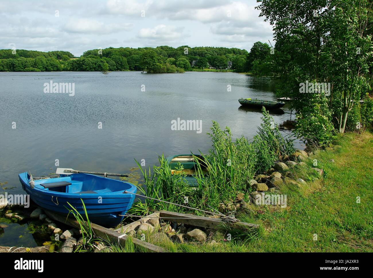rowing boat, lakeside, firmament, sky, sailing boat, sailboat, boat ...