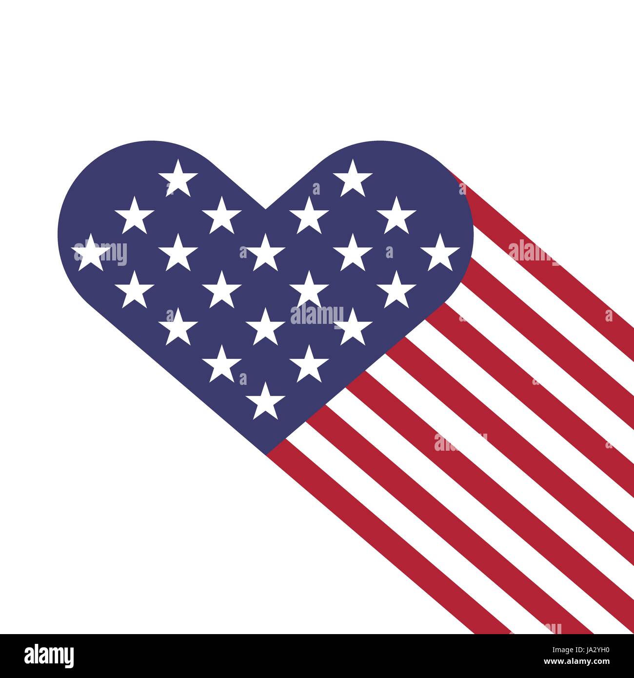 USA flag hearts shape vector illustration for Independence Day ...