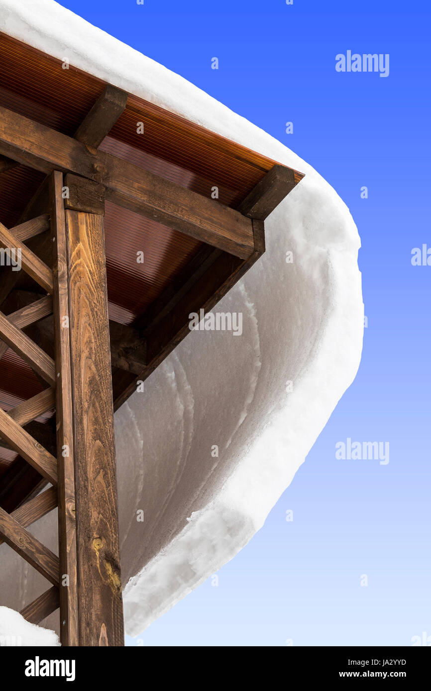 Snow slides off the roof gazebo Stock Photo - Alamy