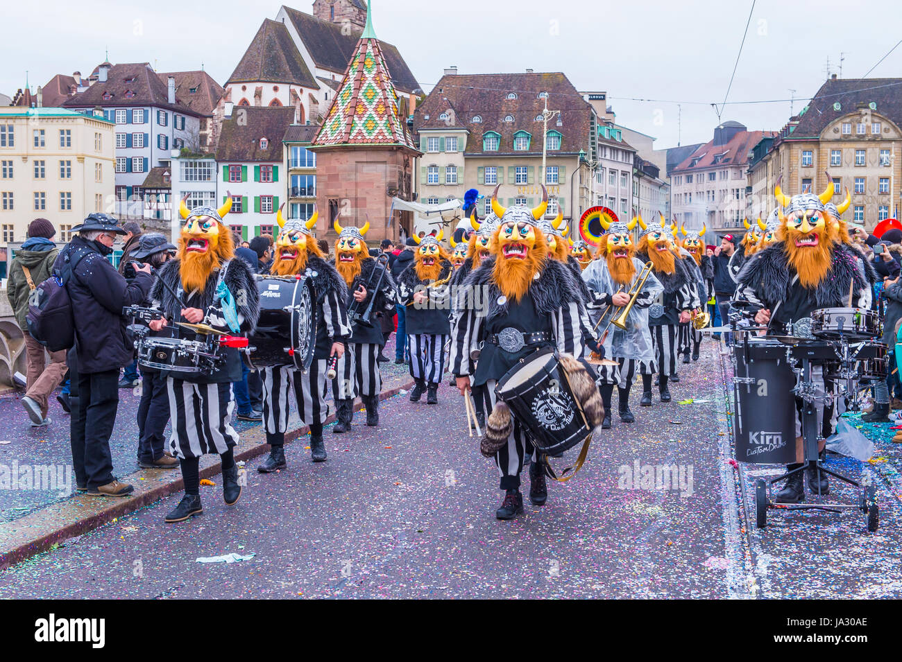 Participants in the Basel Carnival in Basel , Switzerland Stock Photo ...